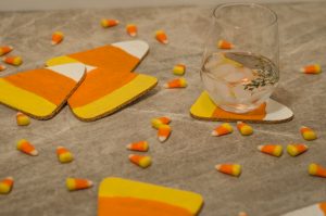 DIY Candy Corn Cork Coasters and Trivets - Lemon Thistle