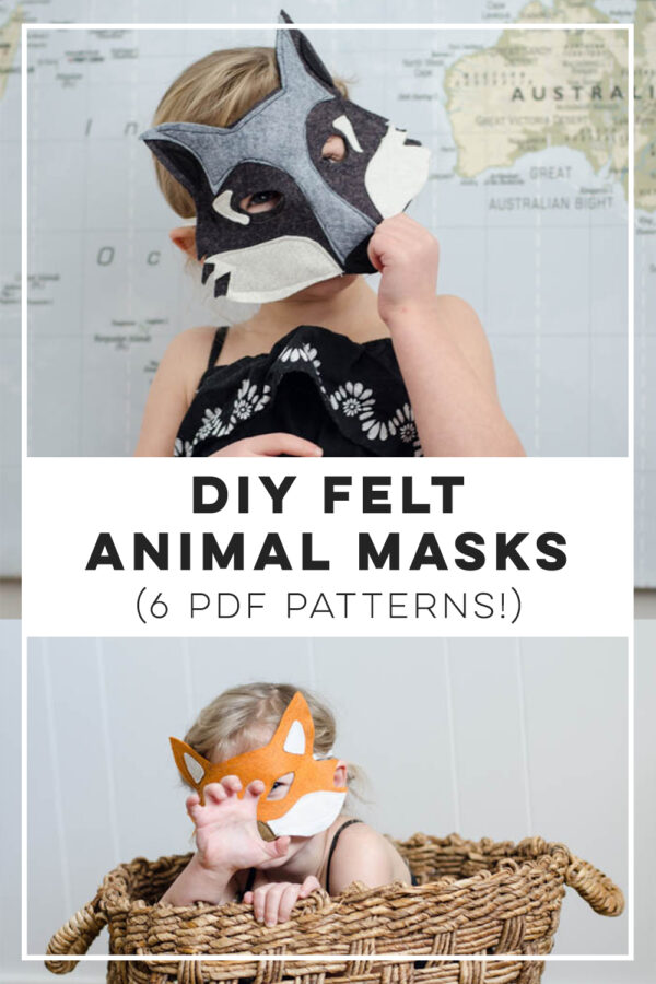 DIY Felt Animal Masks- 6 Printable Templates
