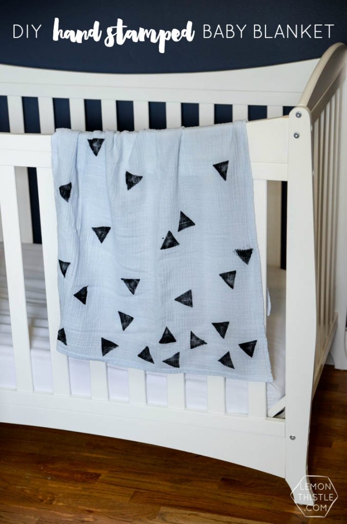 DIY Hand Stamped Baby Blanket - Lemon Thistle