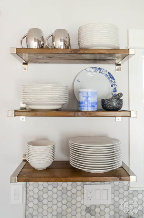 How to Style Kitchen Open Shelves - Lemon Thistle