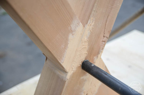 DIY X Leg Patio Table with Pipe Trestle - Lemon Thistle