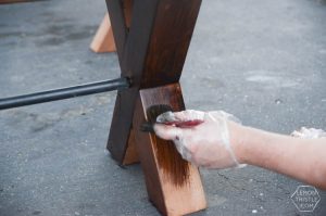 DIY X Leg Patio Table with Pipe Trestle - Lemon Thistle