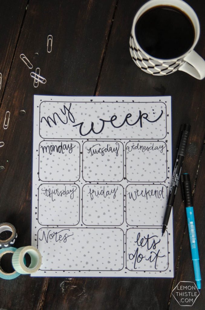 My Week: Free Printable Planner - Lemon Thistle