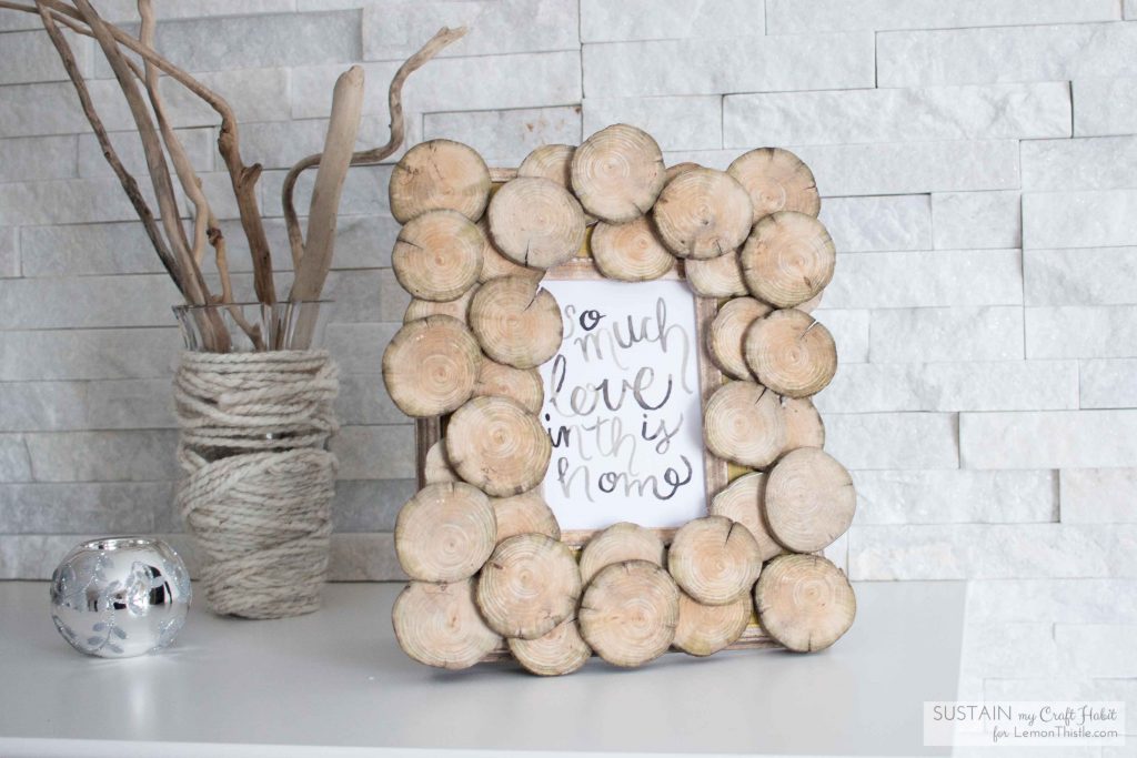DIY Upcycled Wood Round Photo Frame - Lemon Thistle