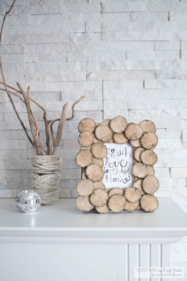 DIY Upcycled Wood Round Photo Frame - Lemon Thistle