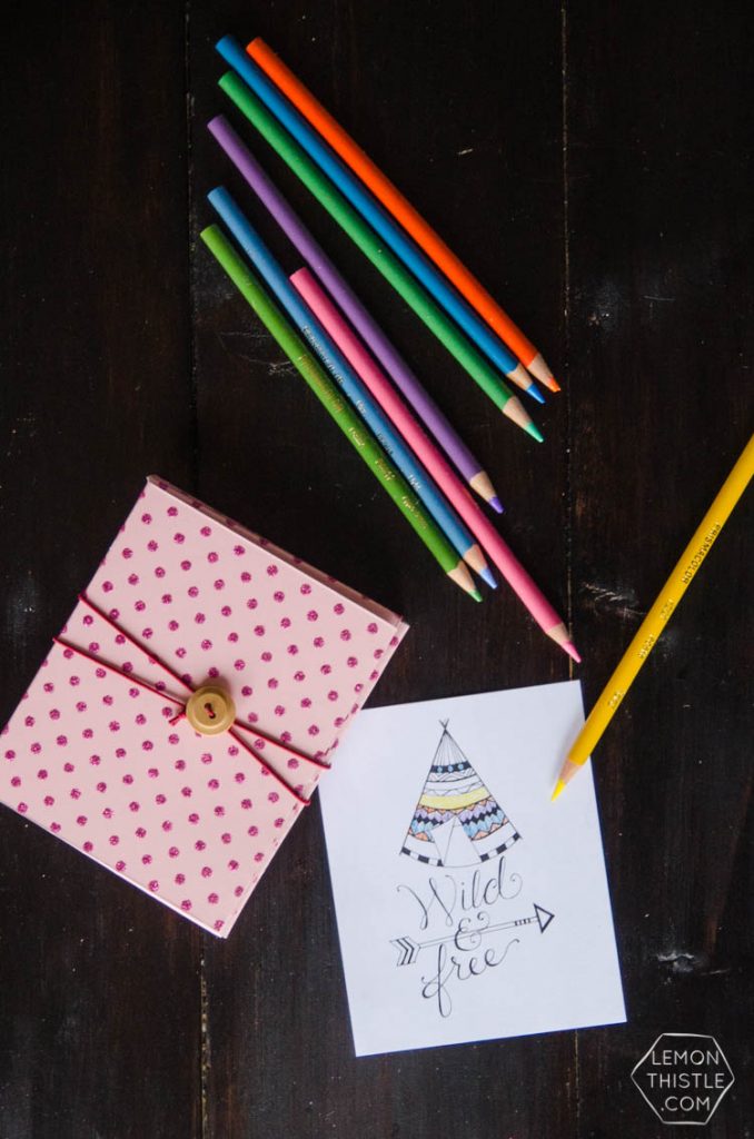 DIY Mini Colouring Sheet Gift Idea - Lemon Thistle