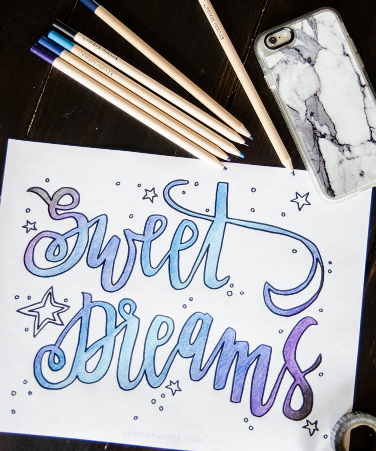 Sweet Dreams Coloring Sheet - Lemon Thistle