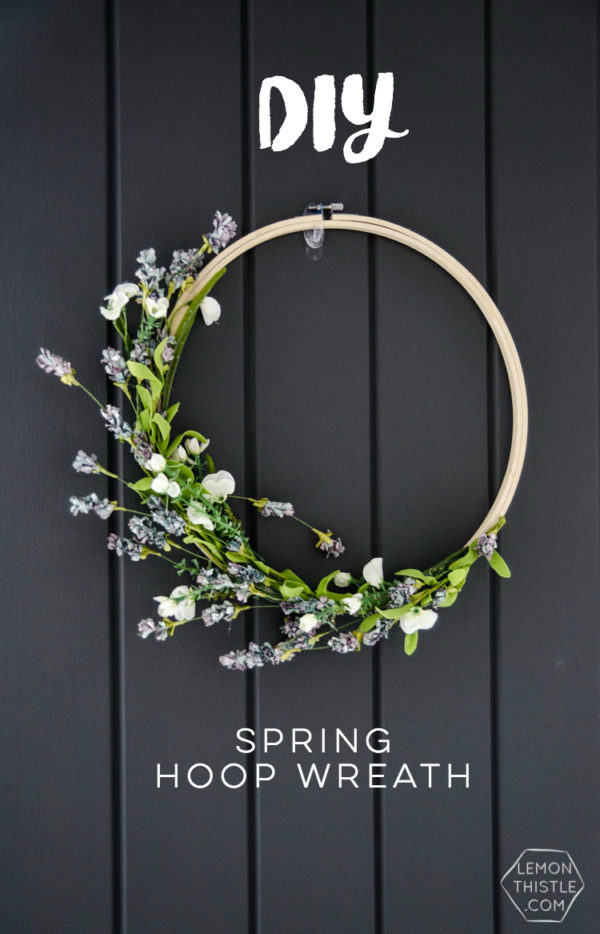 Simple DIY Spring Hoop Wreath - Lemon Thistle