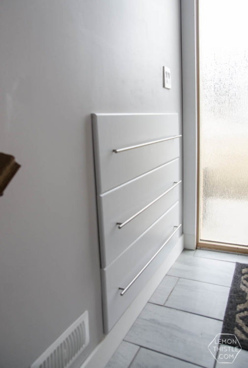 DIY Shoe Storage for a Split Level Entry - Lemon Thistle