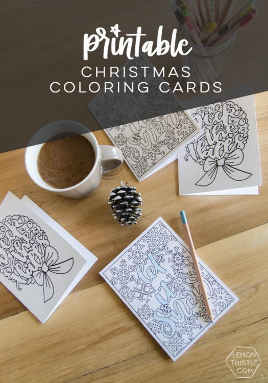 2 Free Printable Christmas Cards to Colour! - Lemon Thistle