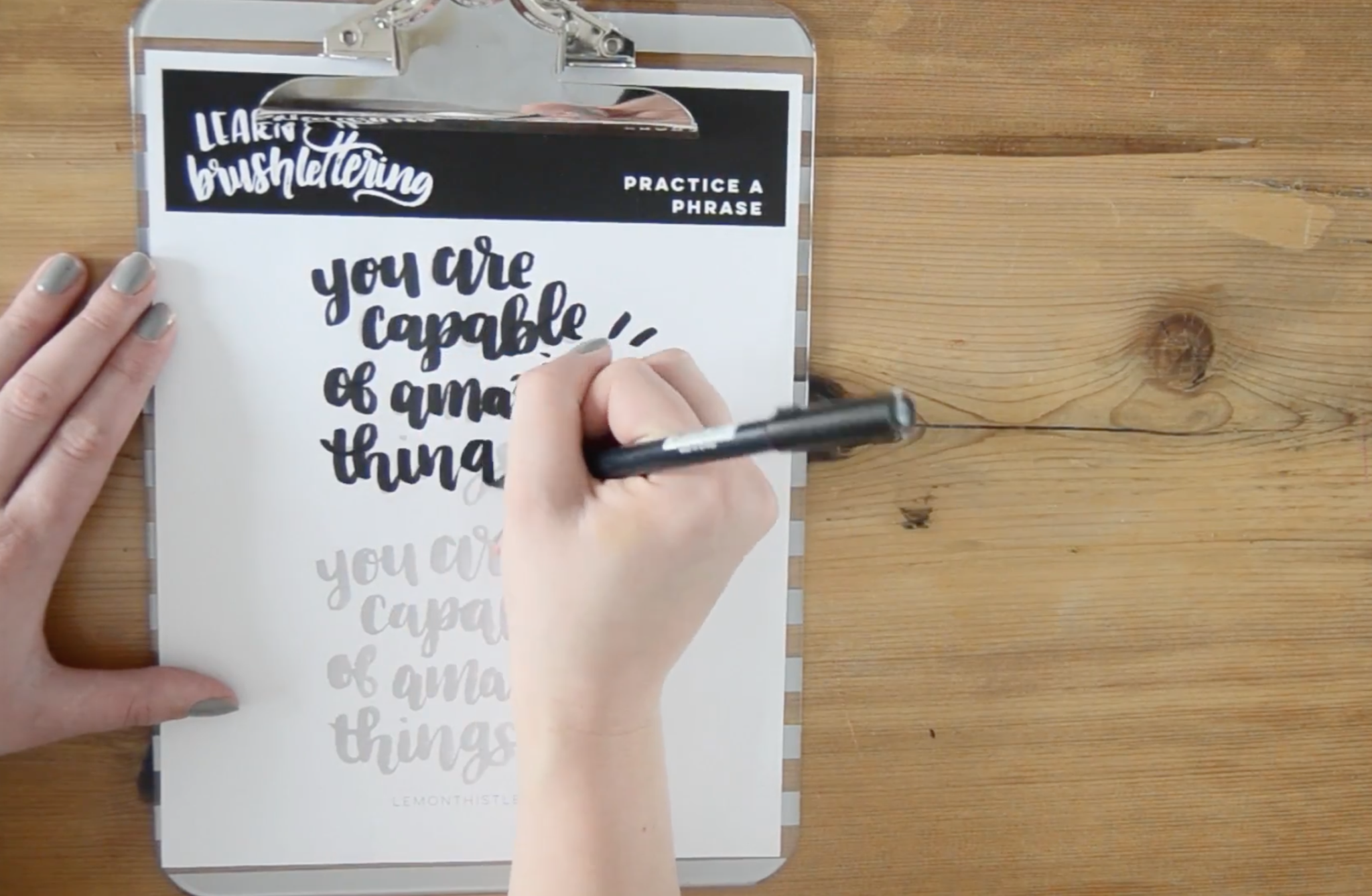 3 Ways: How to use Printable Practice Sheets for Hand Lettering - Lemon ...