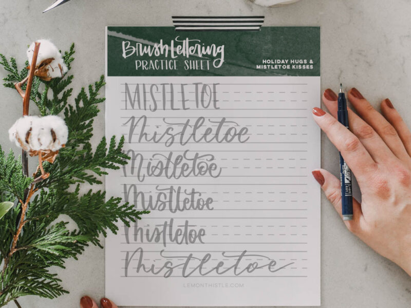 Free Hand Lettering Worksheets - Lemon Thistle