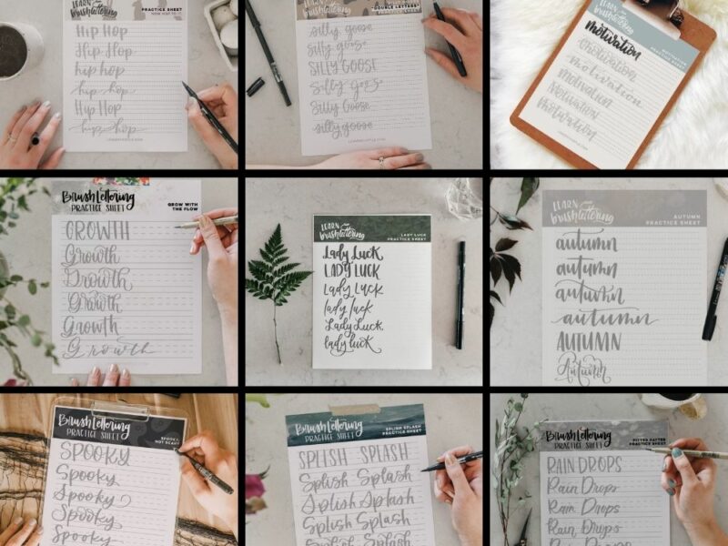 Free Hand Lettering Worksheets - Lemon Thistle