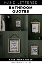 Free Hand lettered Printable Bathroom Signs - Lemon Thistle