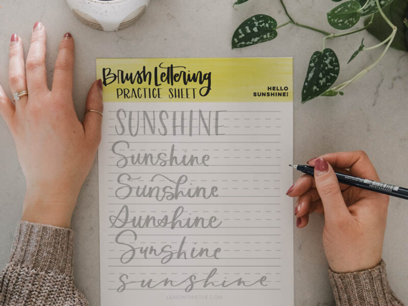 Free Hand Lettering Worksheets - Lemon Thistle