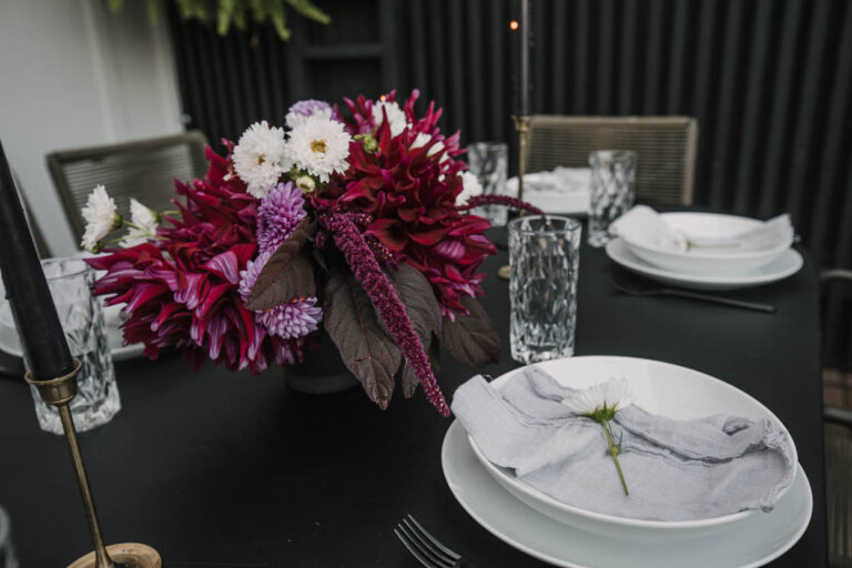 Simple Outdoor Table Setting - Lemon Thistle