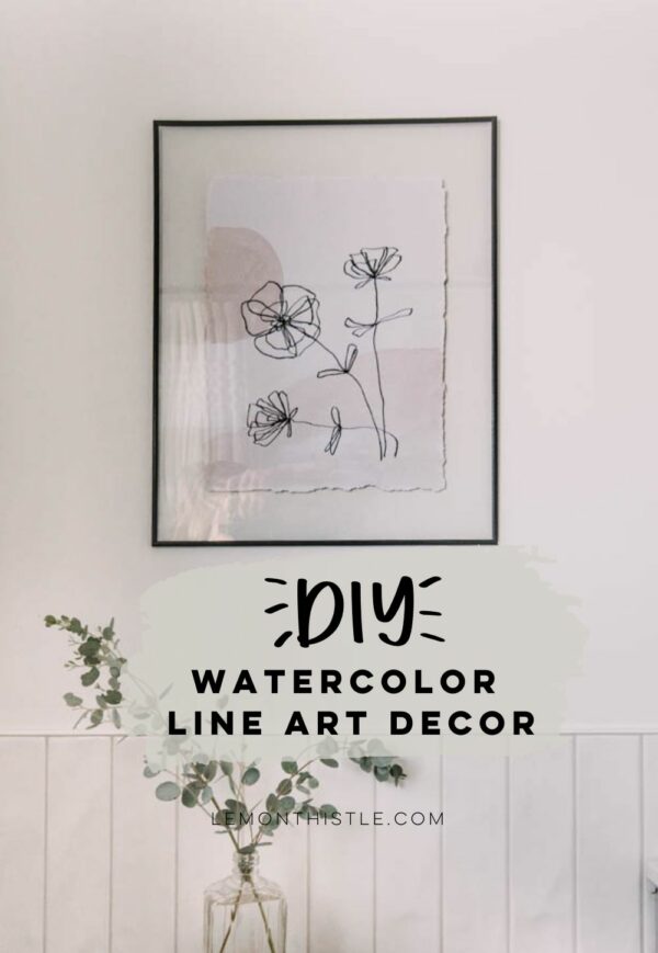DIY Watercolor Line Art Decor - Lemon Thistle