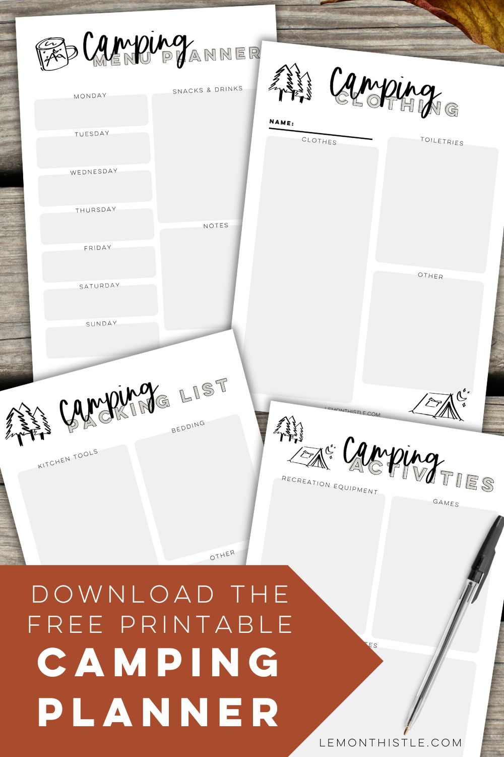 The Flexible Family Camping Checklist Printable Planner